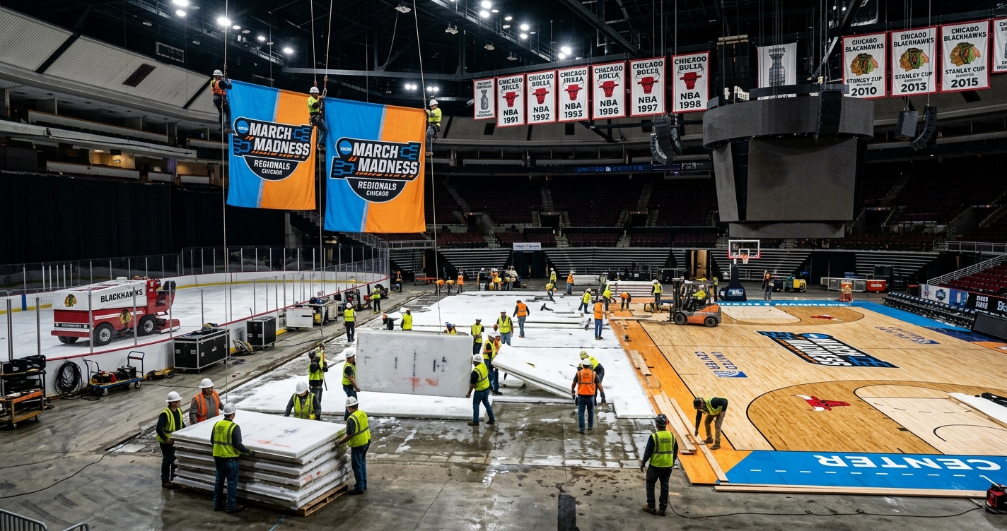 United Center Begins March Madness Conversion; Bulls Fans Reminded the ...